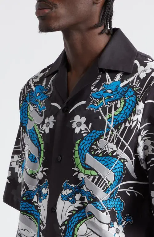 Amiri Dragon Cotton Bowling Shirt