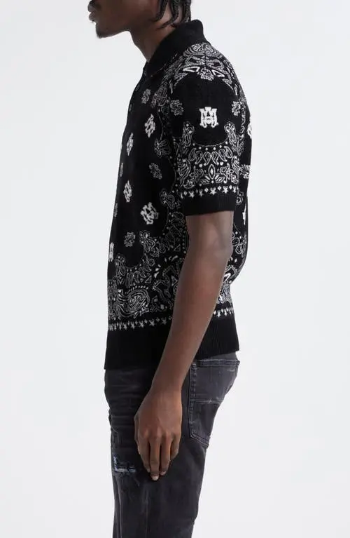 Amiri Bandana Short Sleeve Polo