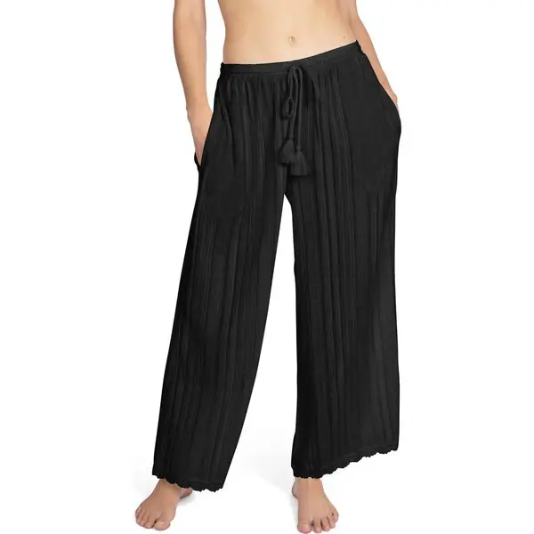 Robin Piccone Jo Wide Leg Cover-up Pants - Black