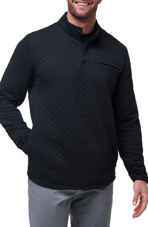 Travis Mathew Transatlantic Quilted Henley Pullover - Black