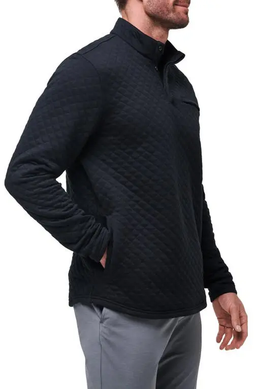Travis Mathew Transatlantic Quilted Henley Pullover - Black