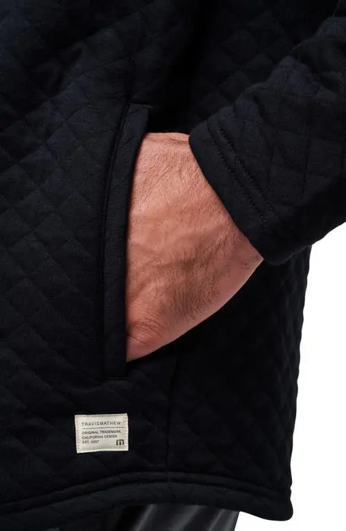 Travis Mathew Transatlantic Quilted Henley Pullover - Black