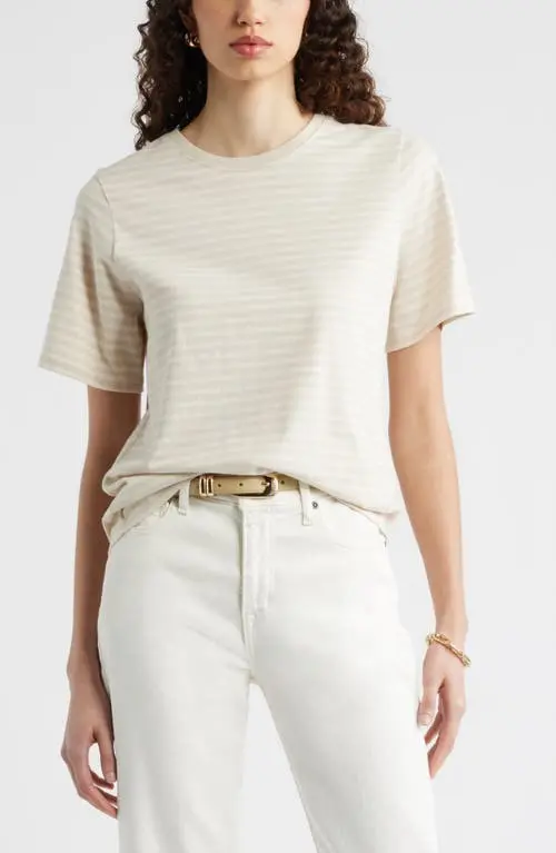 Nordstrom Relaxed Fit Pima Cotton Crewneck T-shirt - Beige- Ivory Daphney Stp