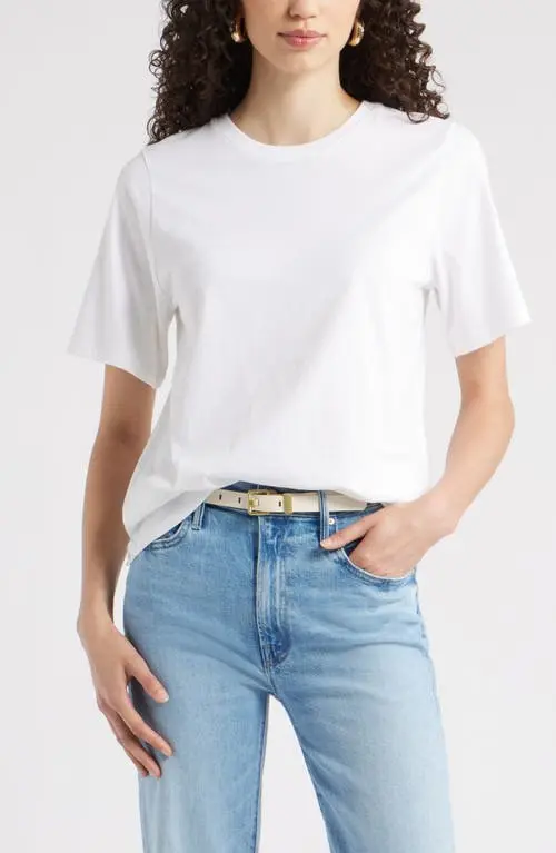 Nordstrom Relaxed Fit Pima Cotton Crewneck T-shirt - White