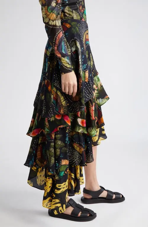 Farm Rio Mix Print Midi Skirt