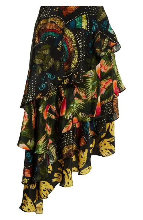 Farm Rio Mix Print Midi Skirt