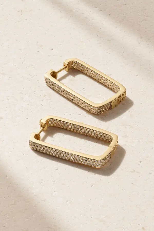 OFIRA Mini Box 18-karat Diamond Hoop Earrings - Gold