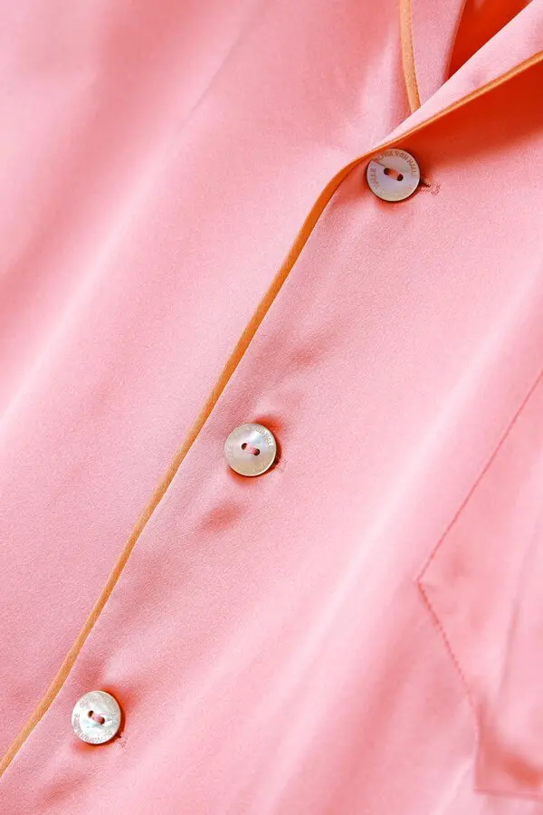 Olivia Von Halle Yves Piped Silk-satin Pajamas