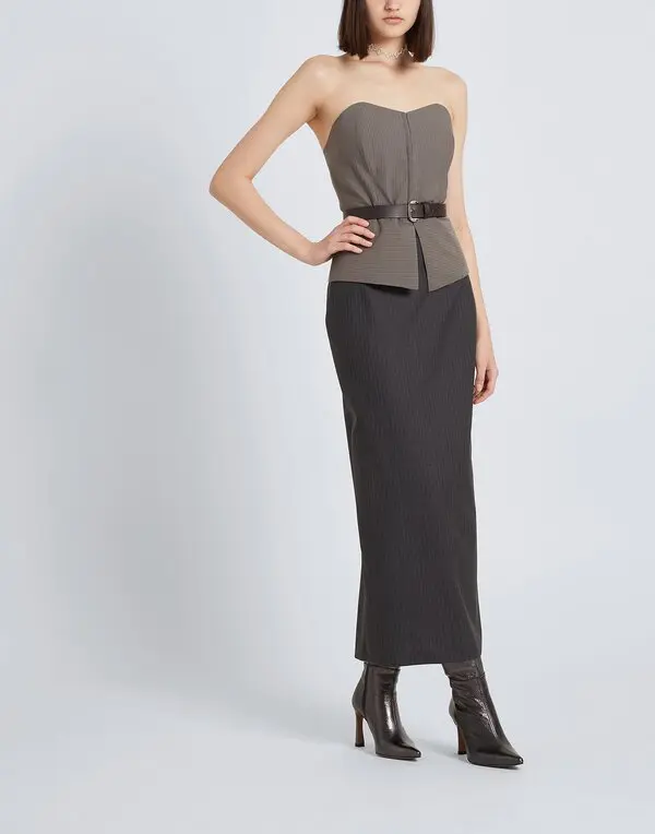 8 BY YOOX Column Long Skirt W/ Back Split Maxi Skirt Size Wool