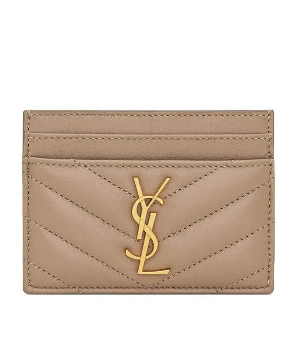 Saint Laurent Cassandre Matelassé Card Holder - Grey