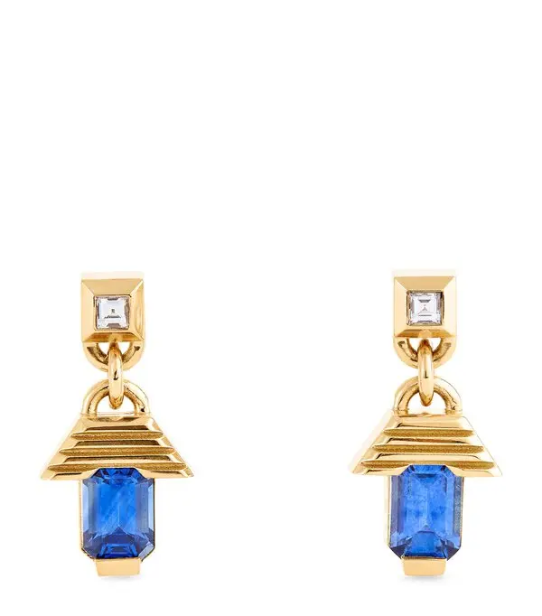 AZLEE Escalier Drop Earrings - Gold