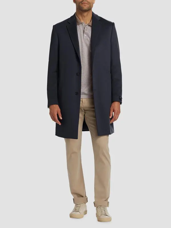 SAKS FIFTH AVENUE Collection Classic Cashmere Topcoat - Navy