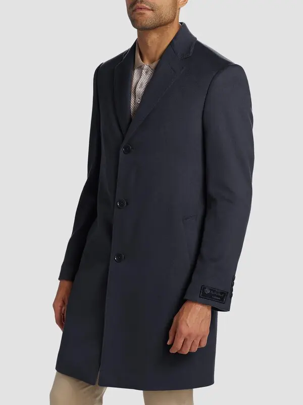 SAKS FIFTH AVENUE Collection Classic Cashmere Topcoat - Navy