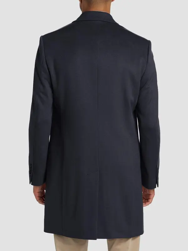 SAKS FIFTH AVENUE Collection Classic Cashmere Topcoat - Navy