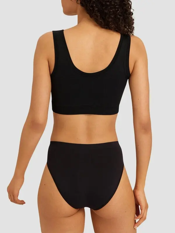 Hanro Touch Feeling Padded Crop Top - Black