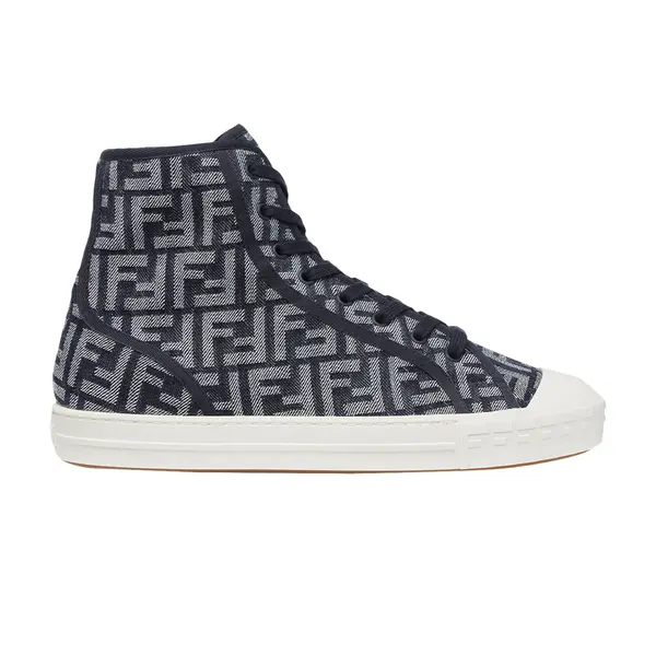 Fendi Ff Motif High-top Sneakers - Blue