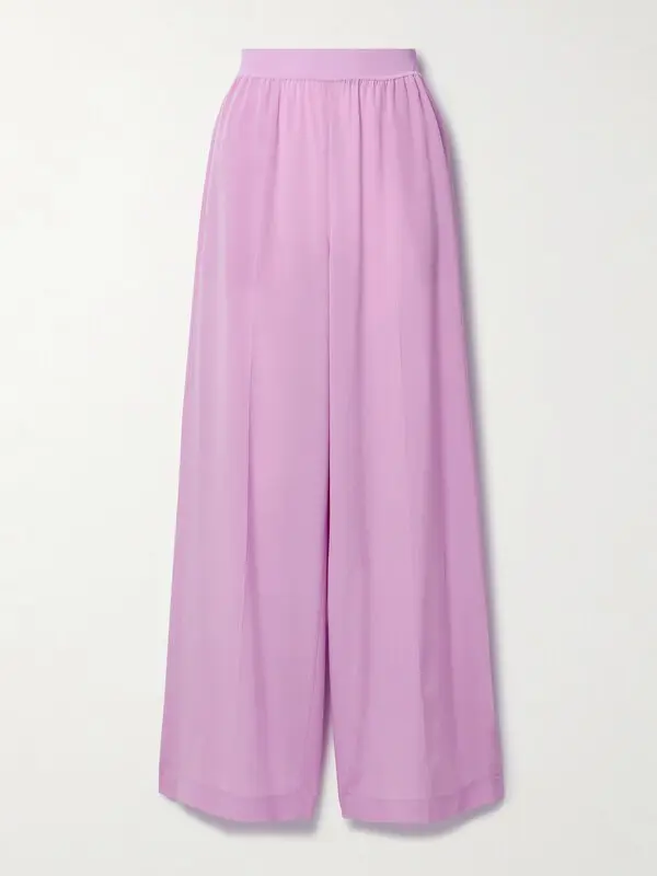 JOSEPH Hulin Silk Crepe De Chine Wide-leg Pants - Pink