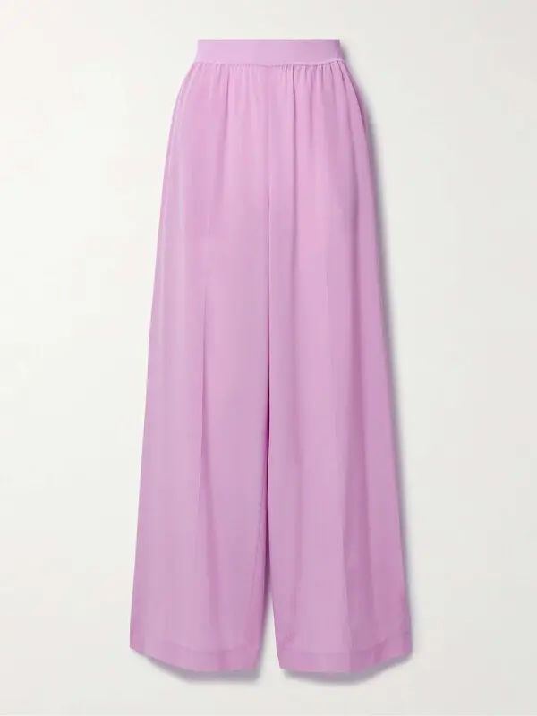 JOSEPH Hulin Silk Crepe De Chine Wide-leg Pants - Pink