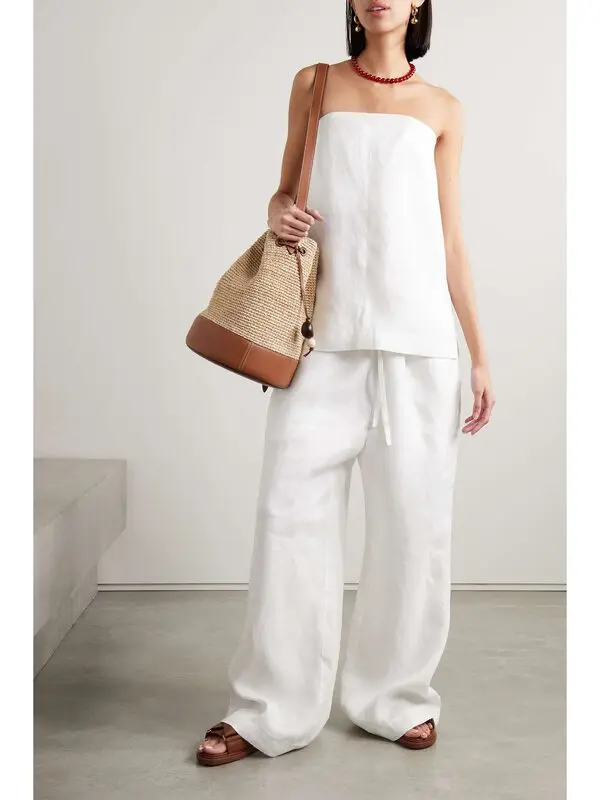Bondi Born Net Sustain Delphi Organic Linen Straight-leg Pants
