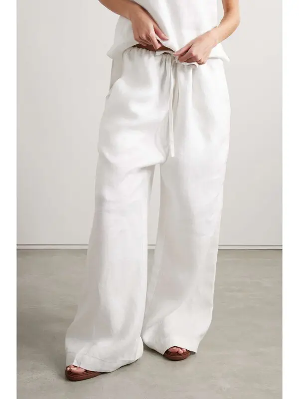 Bondi Born Net Sustain Delphi Organic Linen Straight-leg Pants