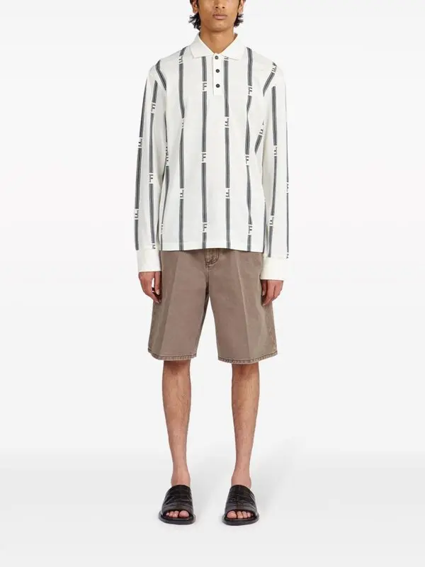 FERRAGAMO College Striped Cotton Polo Shirt