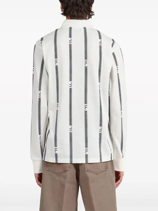 FERRAGAMO College Striped Cotton Polo Shirt