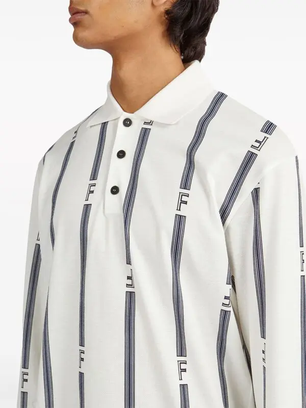 FERRAGAMO College Striped Cotton Polo Shirt