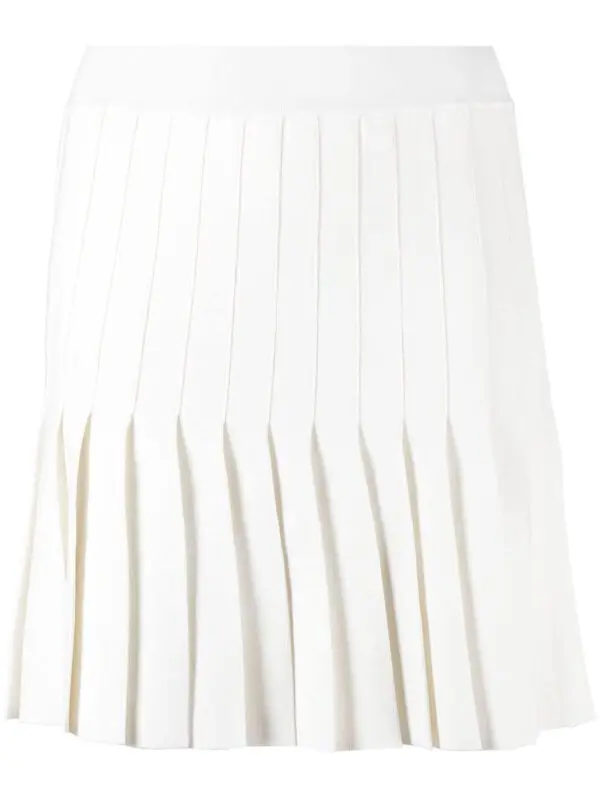 Sandro Pleated Crepe Miniskirt - White