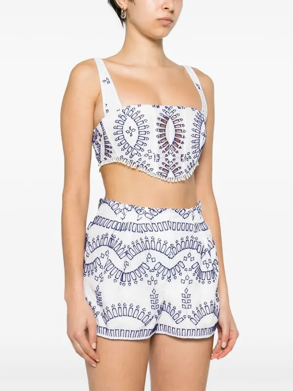 Charo Ruiz Ibiza Güik Broderie-anglaise Crop Top