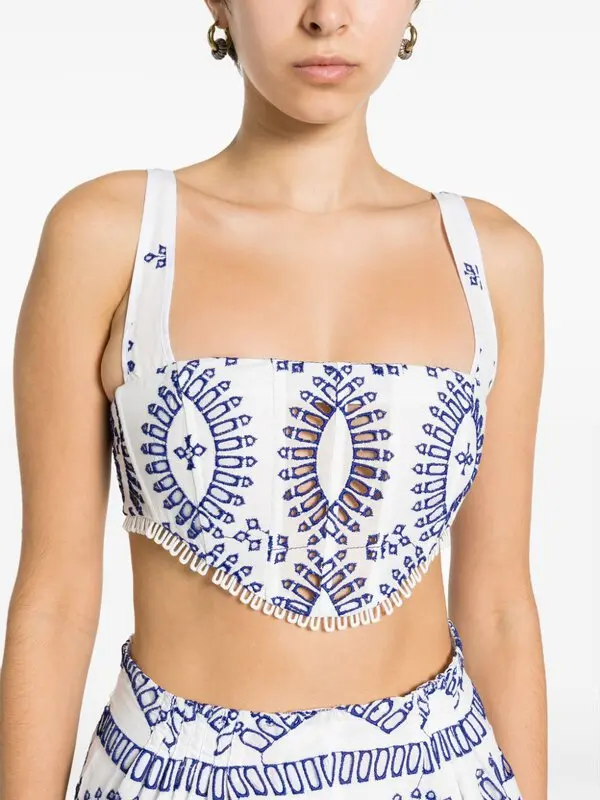 Charo Ruiz Ibiza Güik Broderie-anglaise Crop Top