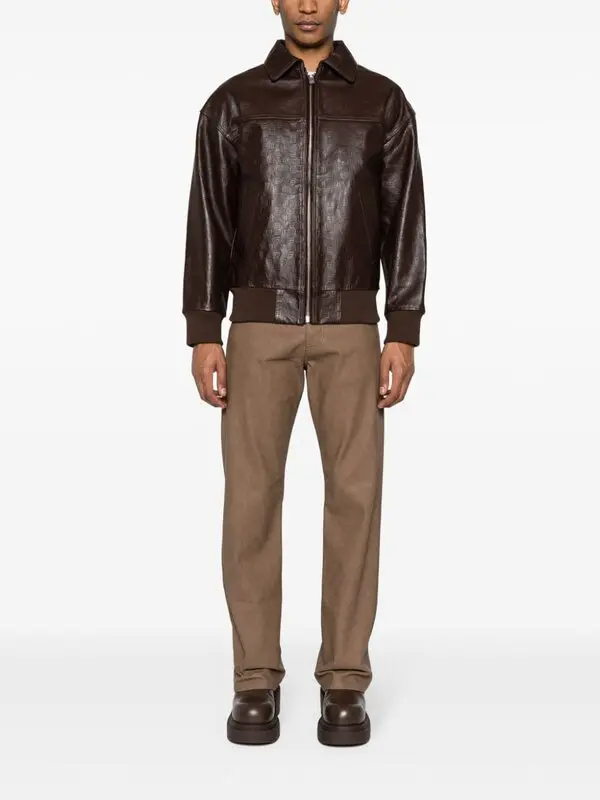 MISBHV Logo-embossed Leather Jacket