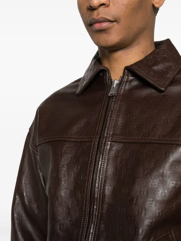 MISBHV Logo-embossed Leather Jacket