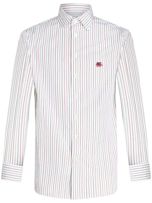 Etro Logo-embroidered Cotton Shirt - White