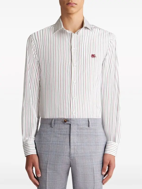 Etro Logo-embroidered Cotton Shirt - White