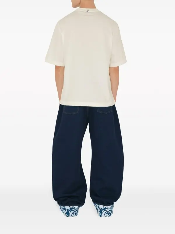 Burberry Ekd Logo-patch Cotton T-shirt - Neutrals