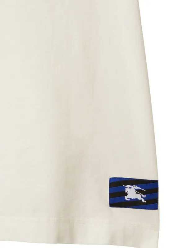 Burberry Ekd Logo-patch Cotton T-shirt - Neutrals
