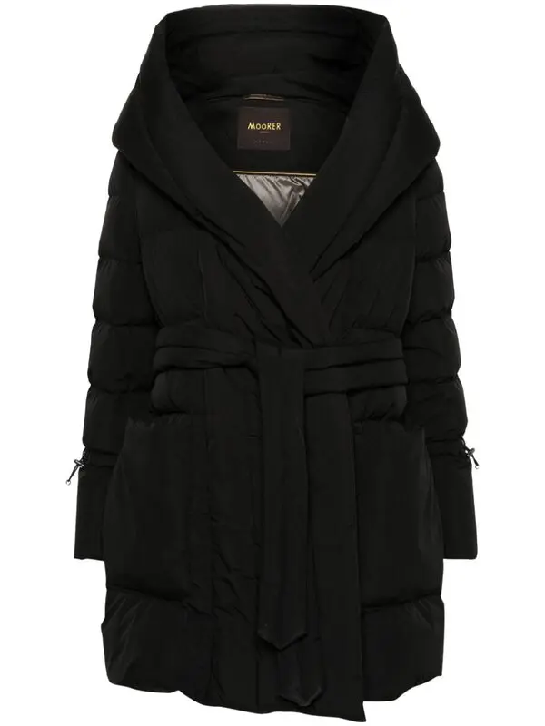 MOORER Osiride Padded Quilted Coat - Black