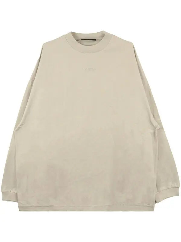 Fear Of God Logo-embroidered Long-sleeve T-shirt - Neutrals