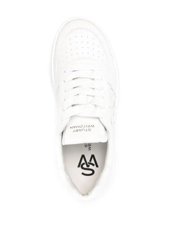 STUART WEITZMAN Courtside Monogram Leather Sneakers