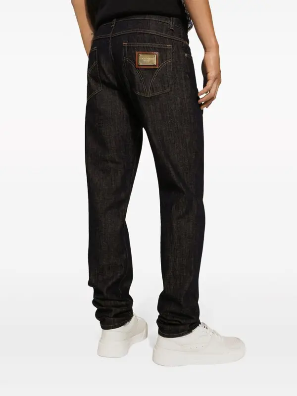 Dolce & Gabbana Straight-leg Jeans With Logo Plaque