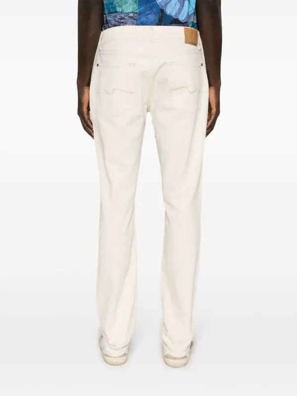 7 For All Mankind Mid-rise Straight-leg Jeans - Neutrals