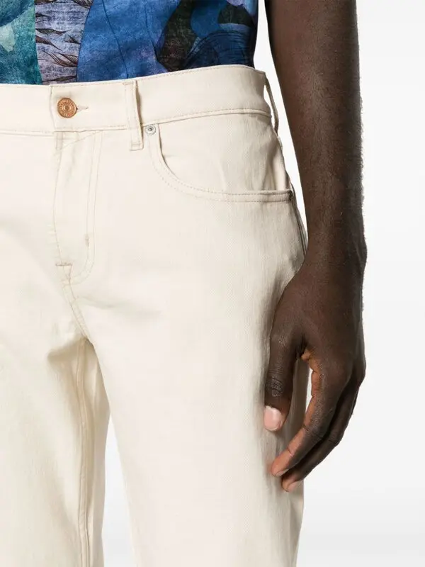 7 For All Mankind Mid-rise Straight-leg Jeans - Neutrals