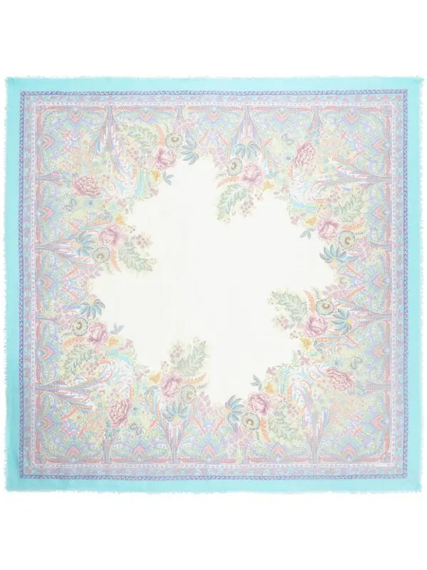 Etro Paisley-print Rectangle-shape Scarf - Blue
