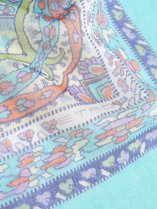 Etro Paisley-print Rectangle-shape Scarf - Blue