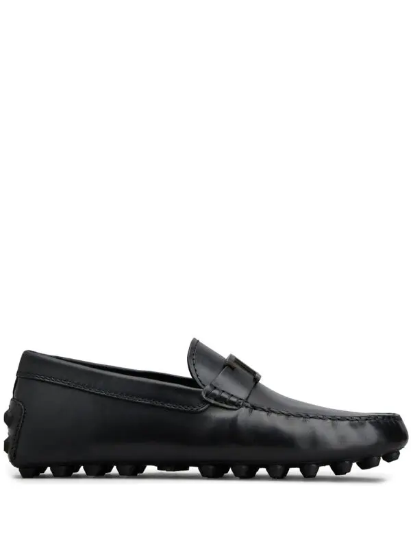TOD'S Gommino T Timeless Leather Loafers - Black