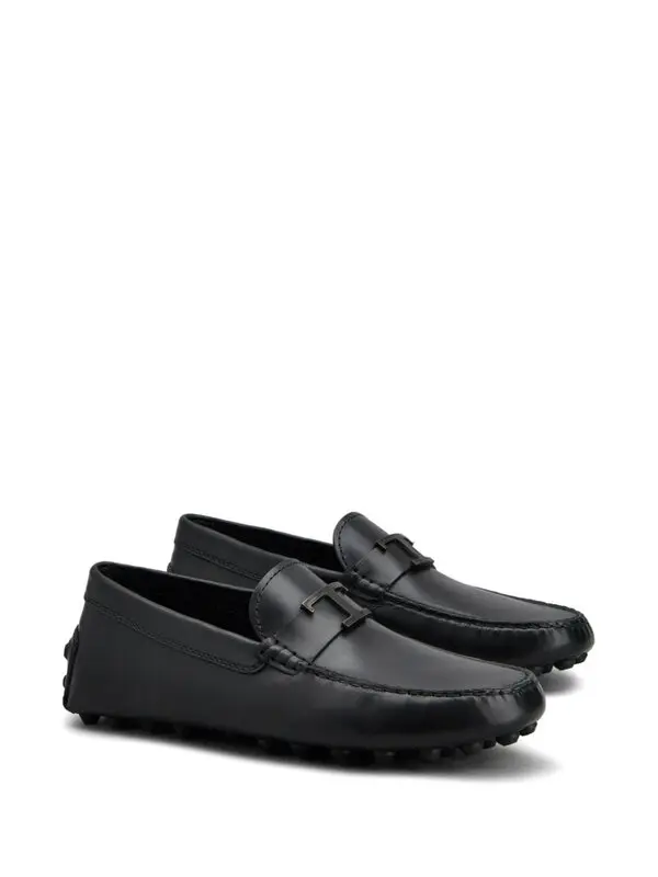 TOD'S Gommino T Timeless Leather Loafers - Black