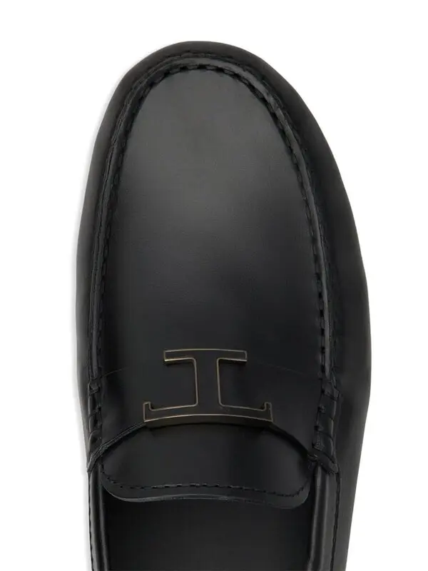 TOD'S Gommino T Timeless Leather Loafers - Black