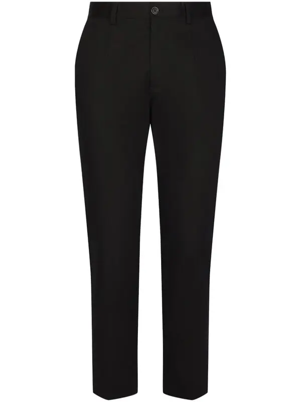Dolce & Gabbana Mid-rise Tapered-leg Trousers - Black