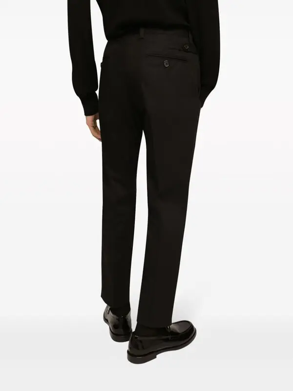 Dolce & Gabbana Mid-rise Tapered-leg Trousers - Black