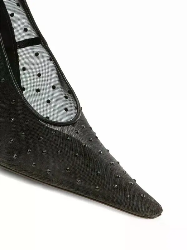 Saint Laurent Anja 115mm Rhinestoned Pumps - Black